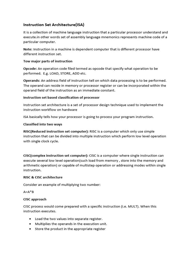 Unit 3 Risc And Cisc Pdf Digital Electronics Computer Architecture