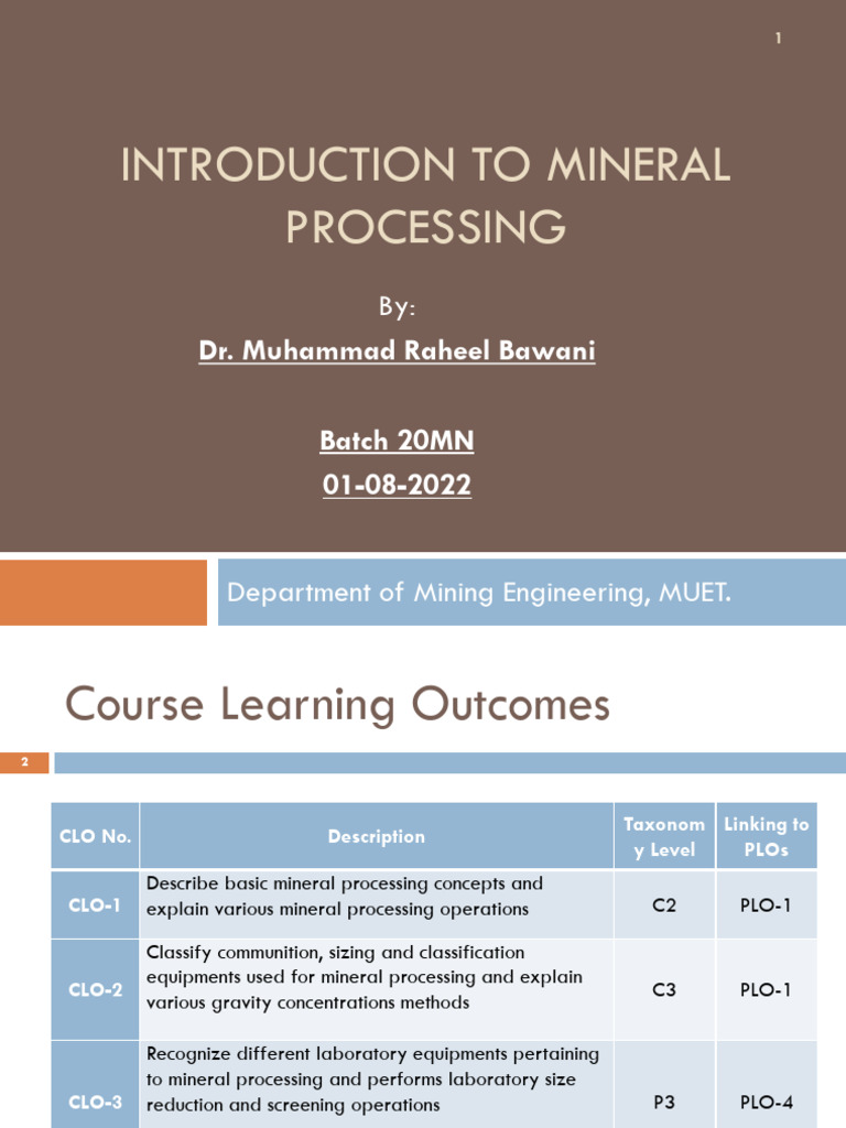 Introduction To Mineral Processing | PDF | Minerals | Ore