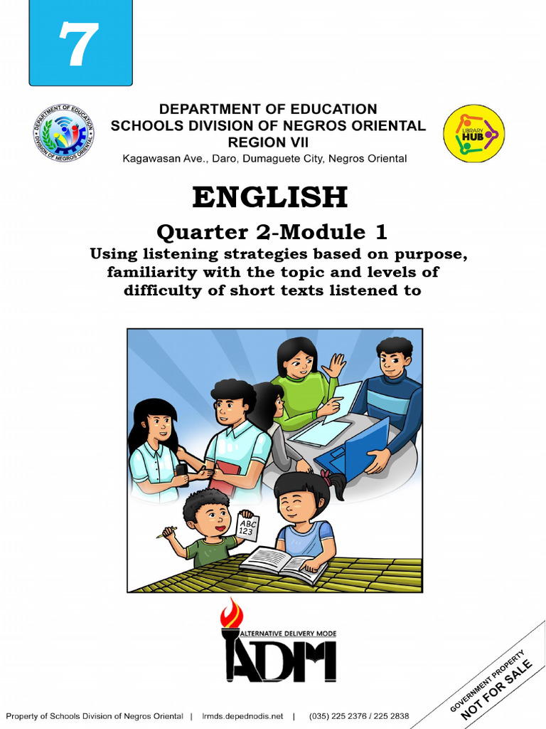 WEEK 1 Quarter 1 English 7 | PDF | Reading Comprehension | Learning