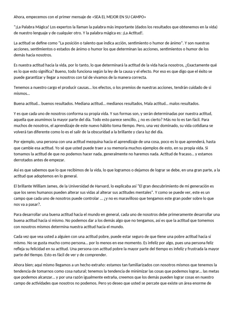 LA ACTITUD | PDF | Pensamiento | Actitud (psicología)