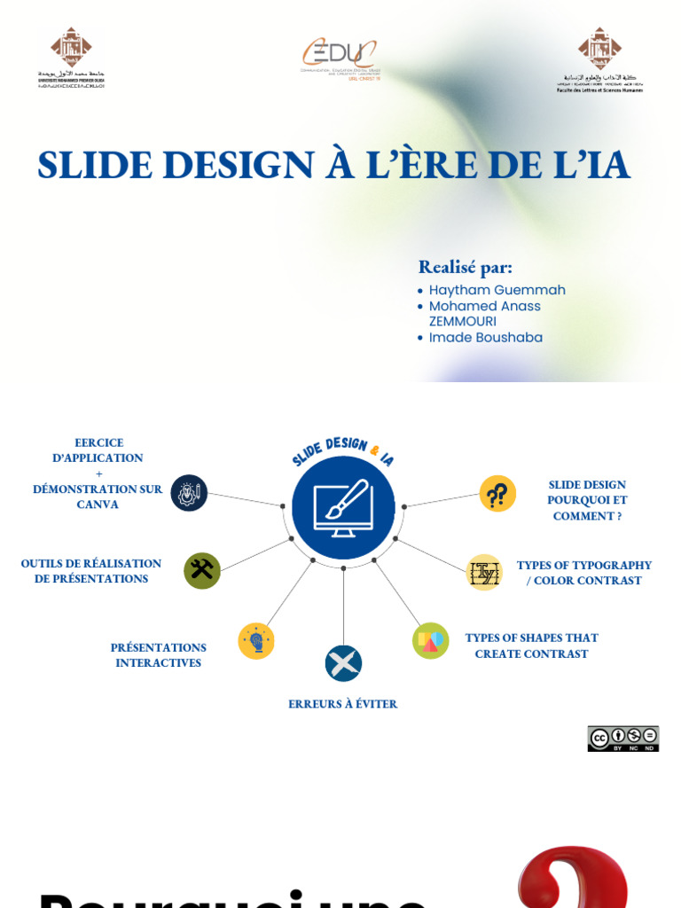 Présentation Slide Design (Introduction Aux Technologies Numériques) | PDF | Page Layout | Typefaces