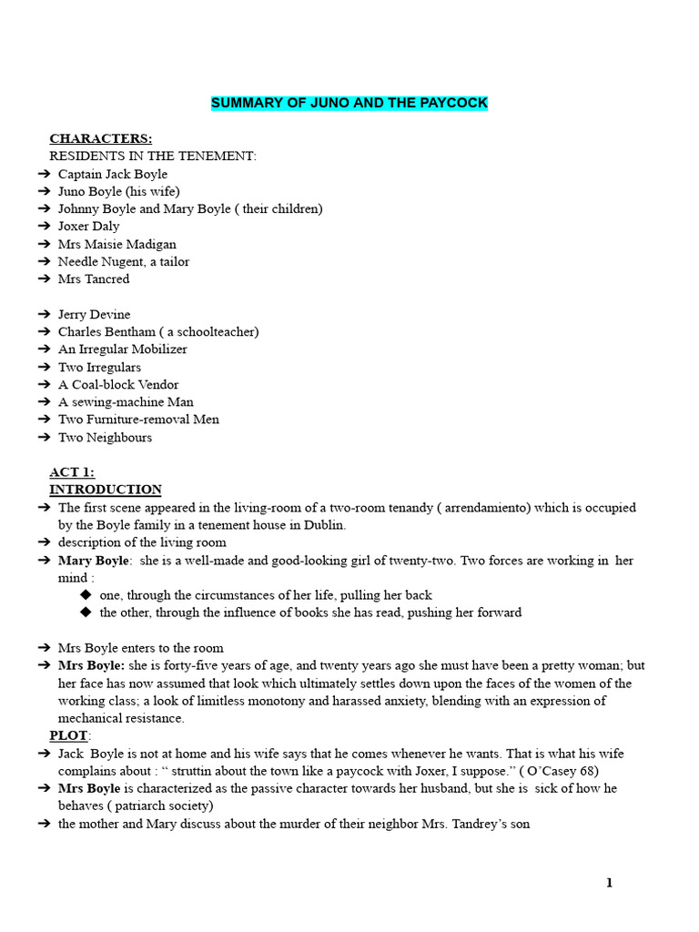 2. JUNO AND THE PAYCOCK | PDF