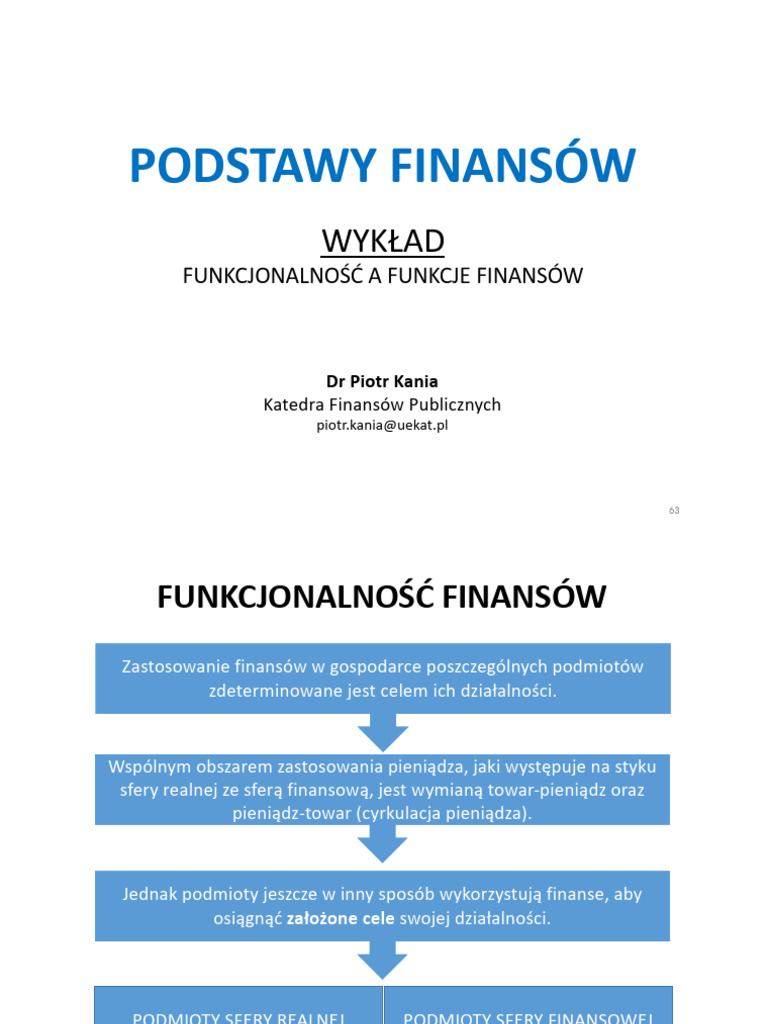 PodstawyFinansów FIR Wykład 2024 25z SW04 | PDF