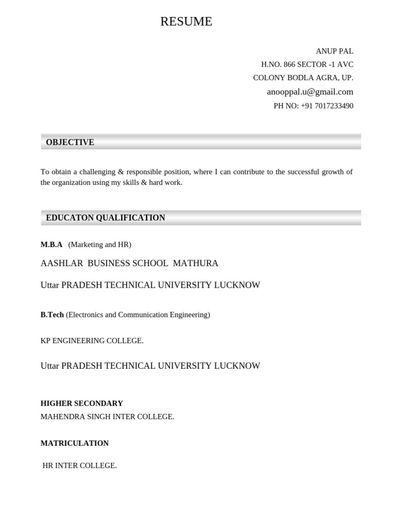 ANUP PAL RESUME UPDATED cv | PDF