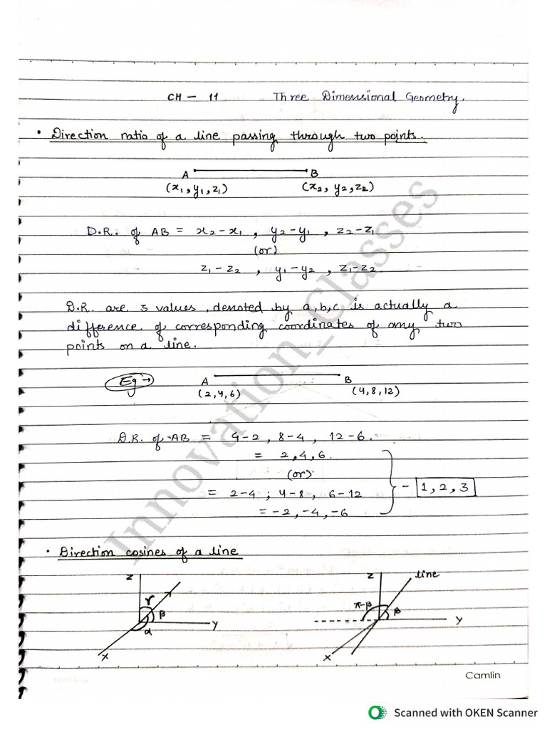 Maths 3-D Geometry | PDF