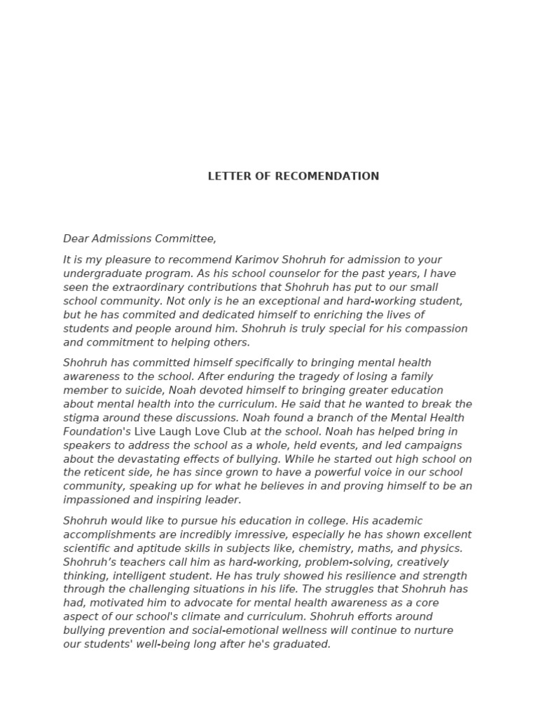 Rec Letter | PDF