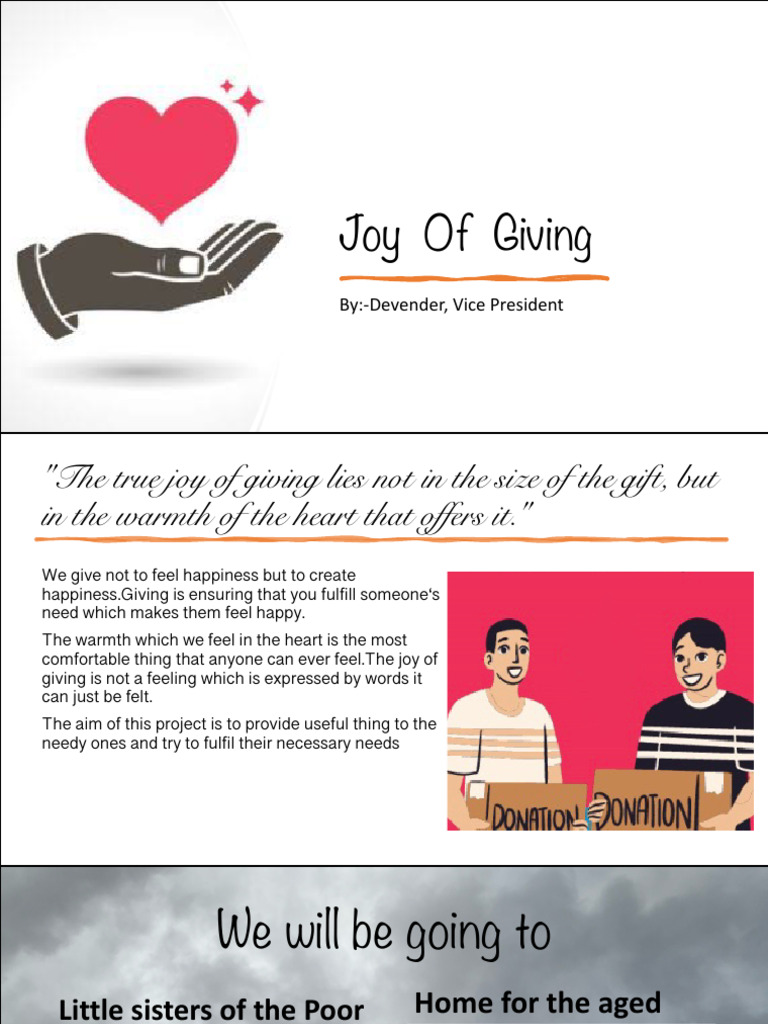 The Joy of Giving: Fulfilling Needs | PDF