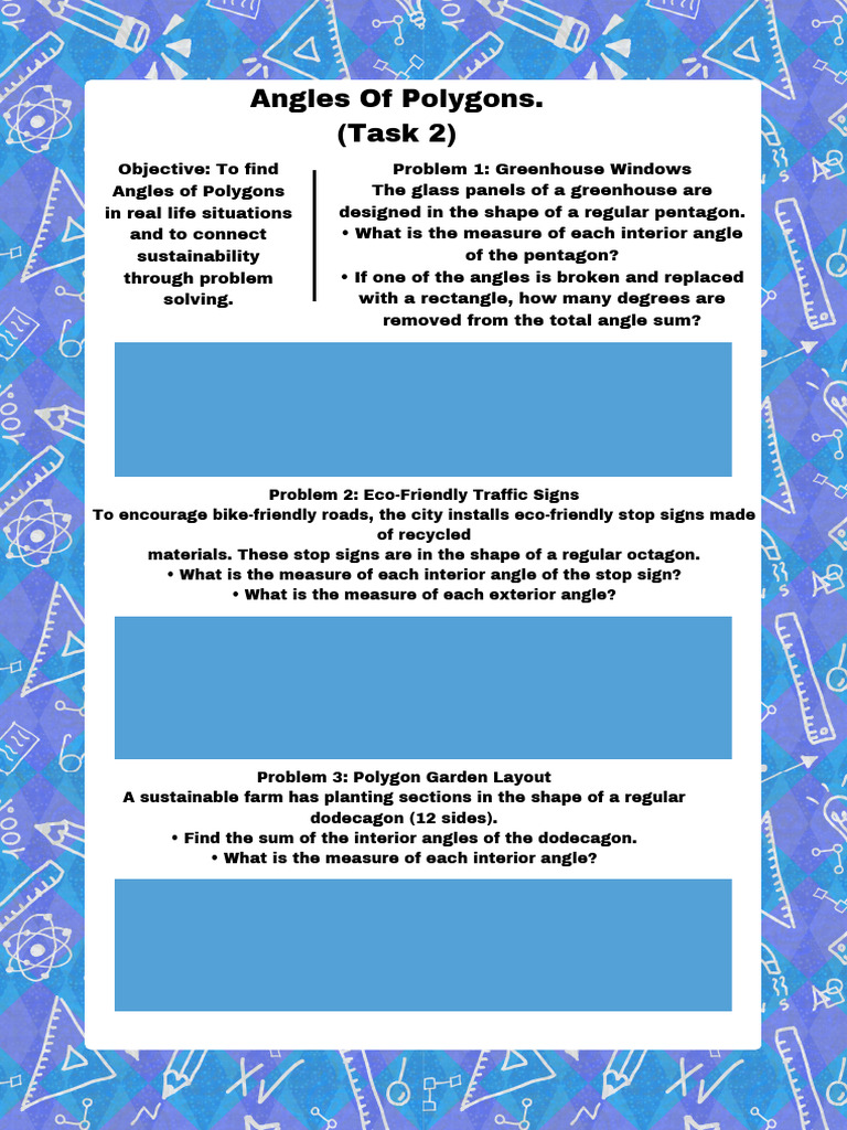 Blue Purple Simple Minimalist Math Page Border | PDF