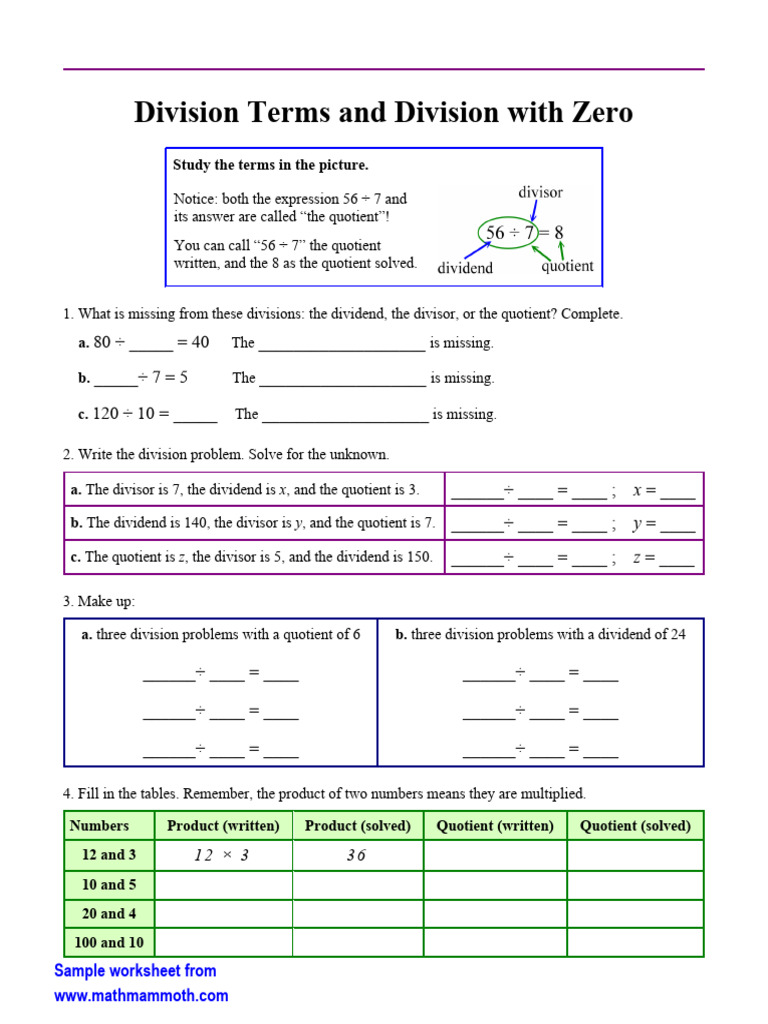 Division_2_Dvision_Terms_Division_with_Zero | PDF | Division ...