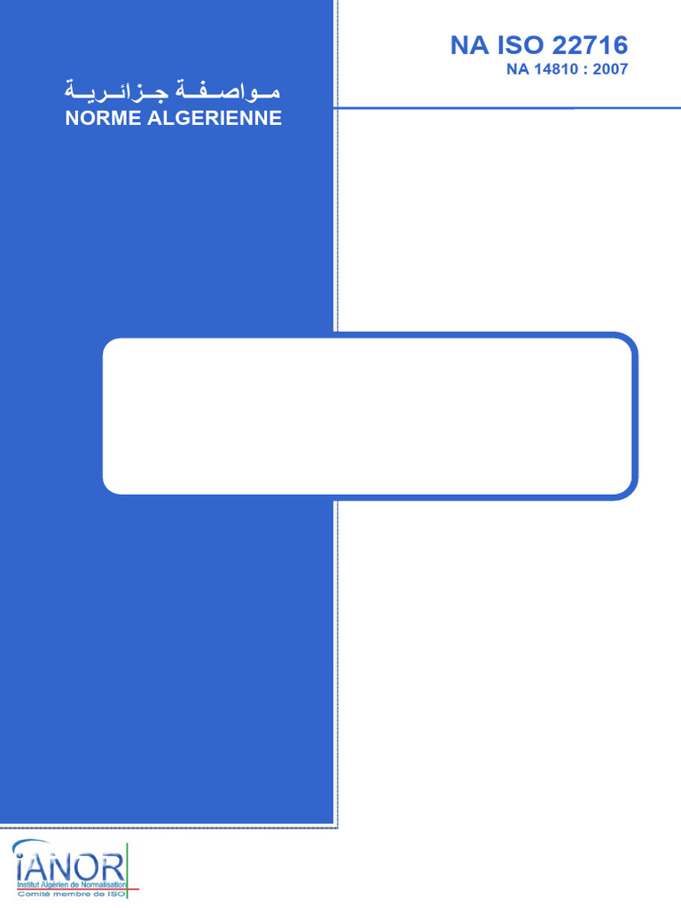 Norme ISO 22716: Bonnes Pratiques BPF | PDF | Organisation ...