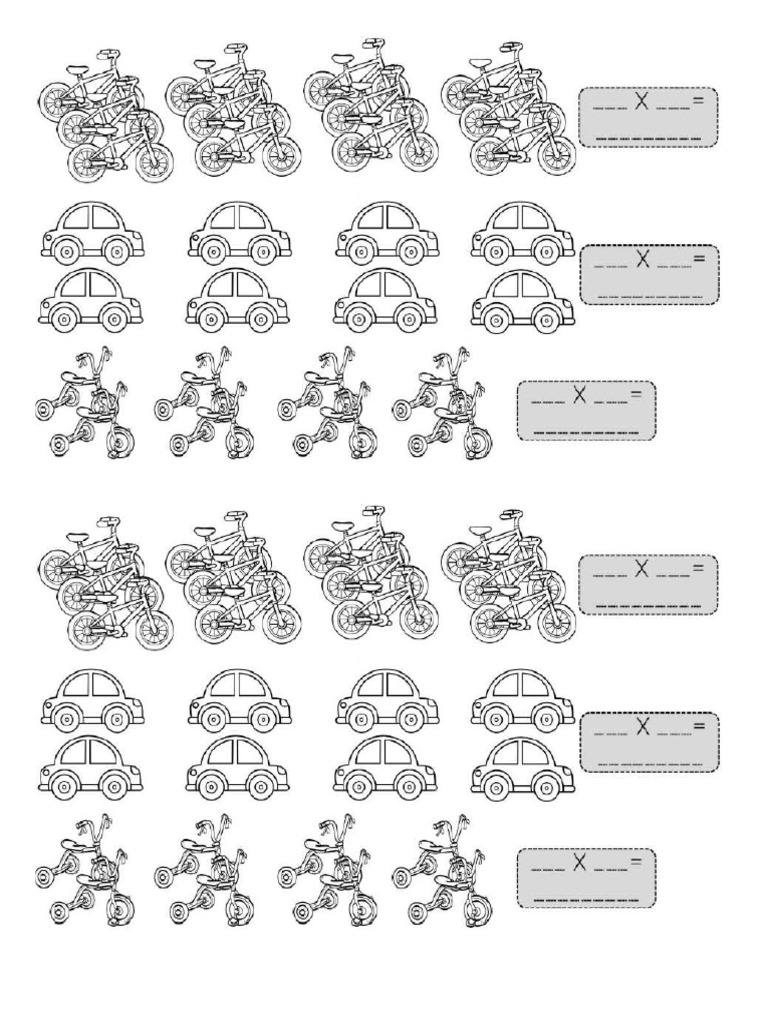 Bicicletas y Carritos Multiplicaciones | PDF