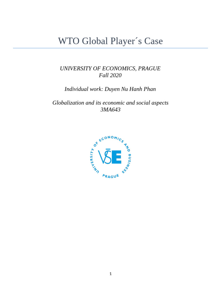 Wto - Homework Case Study | PDF | Dumping (Pricing Policy) | World ...