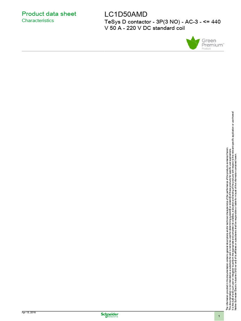 LC1D50AMD - 220VDC | PDF | Manufactured Goods | Electronics