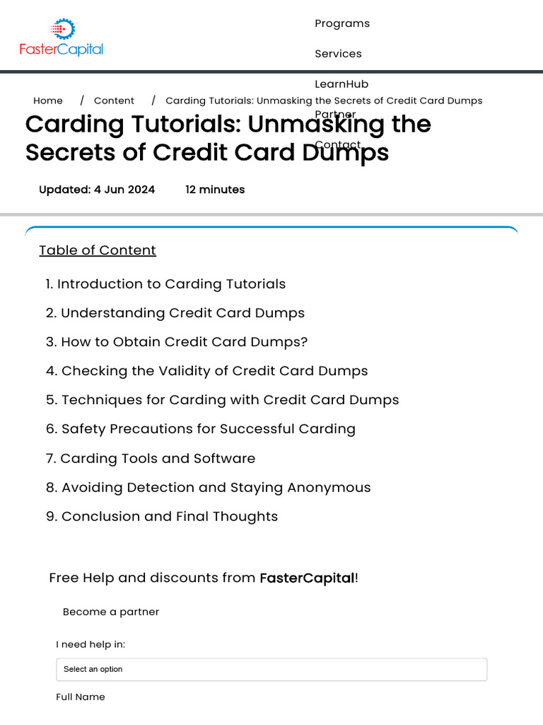 Carding Tutorials - Unmasking The Secrets of Credit Card Dumps ...