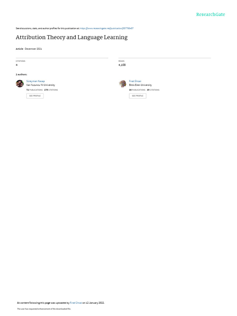 Attribution-Theory-and-Language-Learning (SULEYMAN) | PDF | Second ...