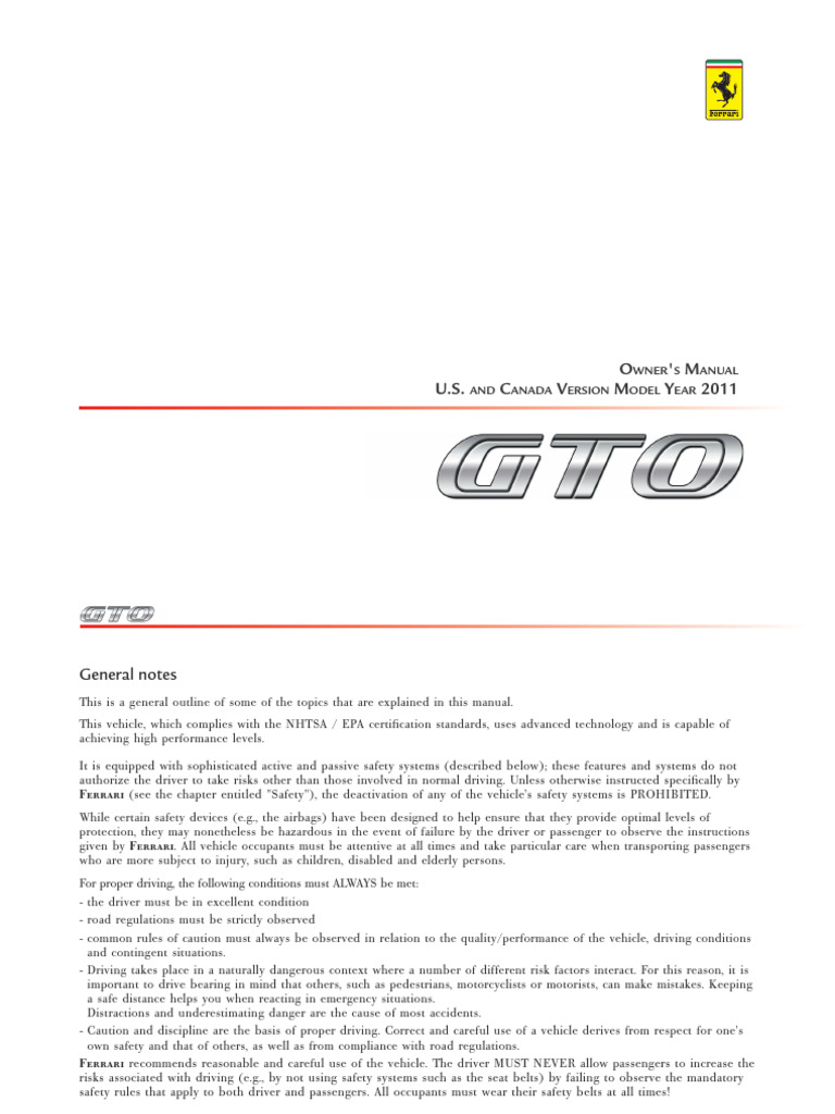 599 Gto | PDF | National Highway Traffic Safety Administration | Fuel ...
