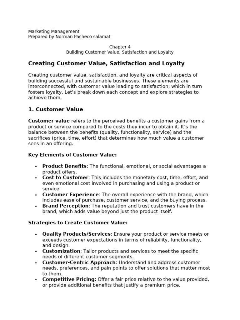 Marketing-Management-Chapter-4-Handouts | PDF | Customer Relationship ...