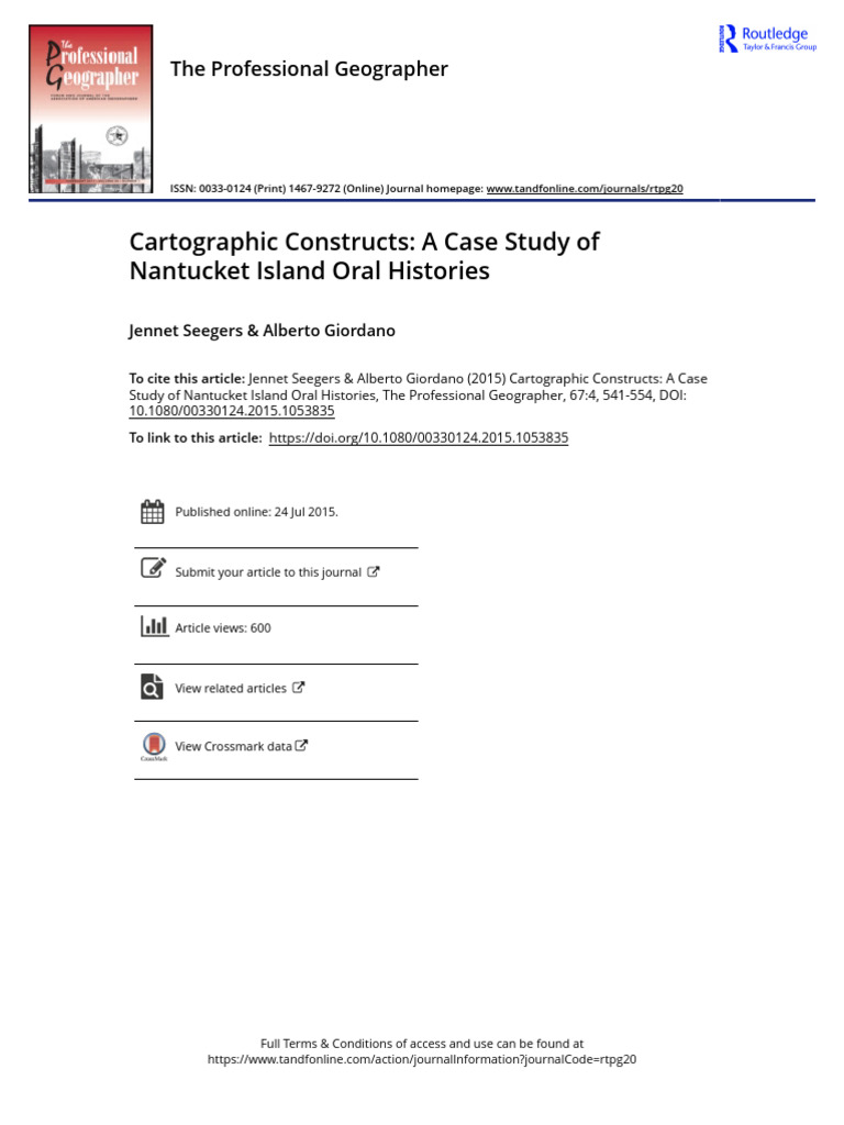 Cartographic Constructs A Case Study of Nantucket Island Oral Histories | PDF | Geographic ...