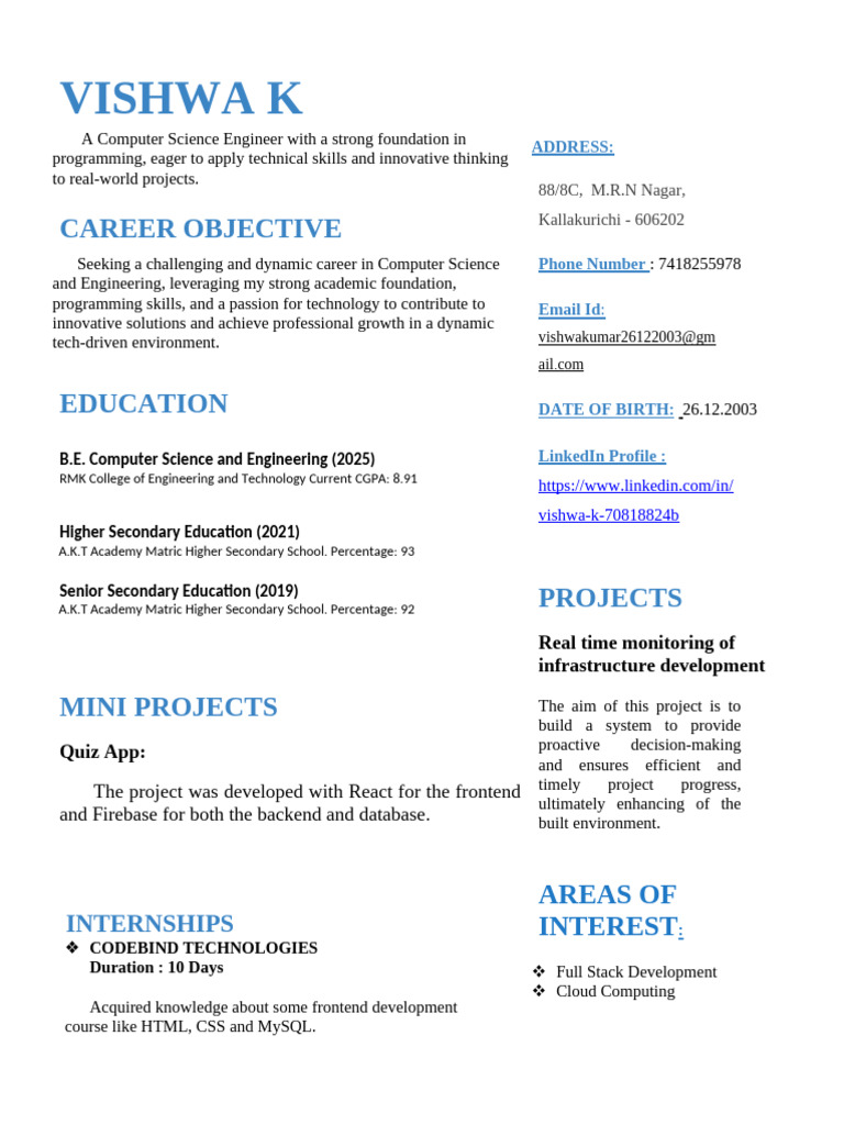 Vishwa Resume | PDF | Computer Programming | Computing