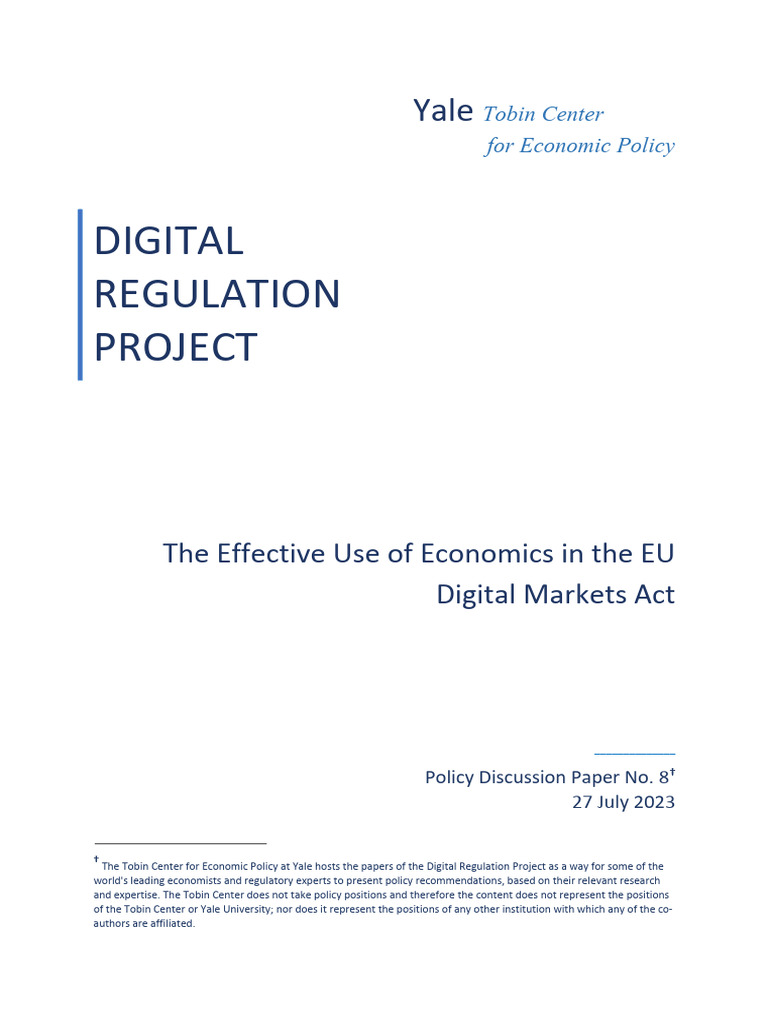 Economics in the EU Digital Markets Act | PDF | Competition Law