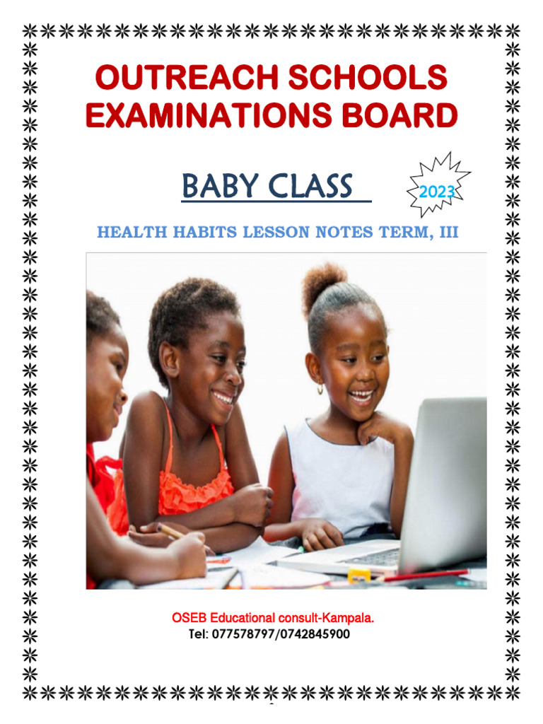 Baby Class Health Habits Term 3 Notes | PDF