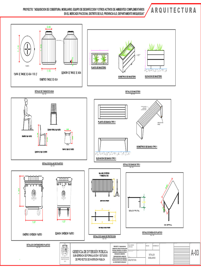 Planos de Mobiliario para Mercado Ilo | PDF | El plastico | Ingeniería ...