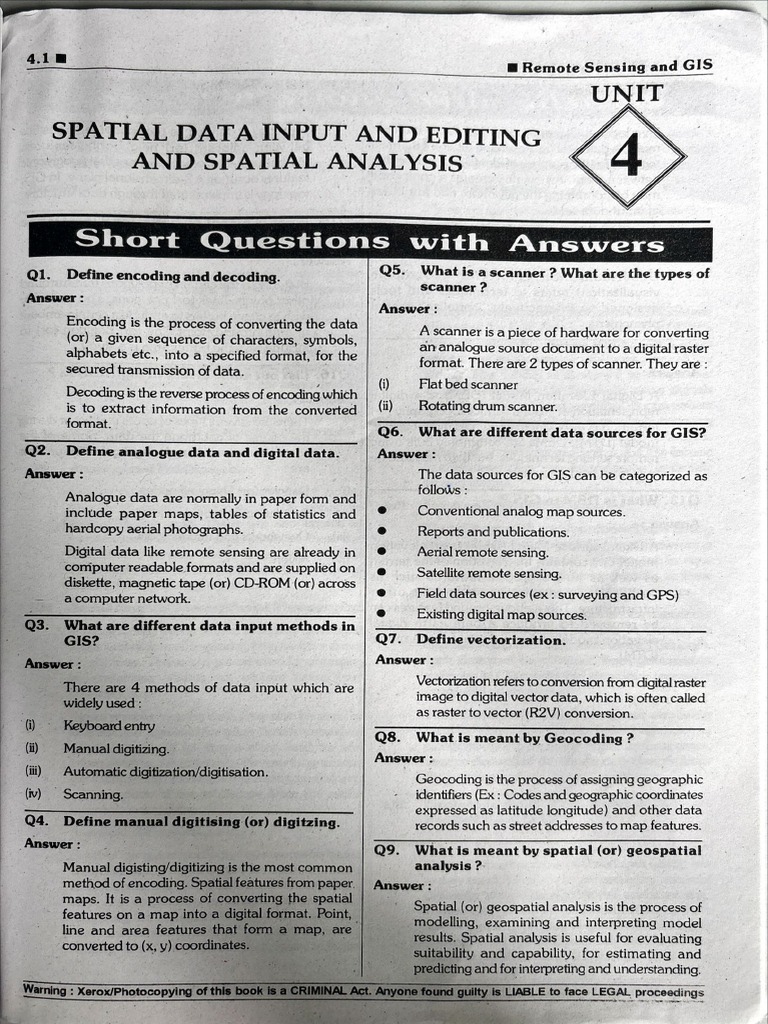 Unit 4 RS and GIS | PDF