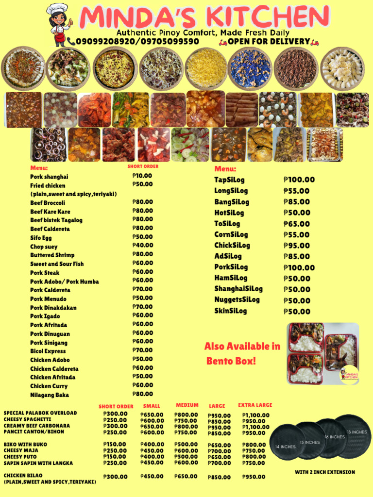 Filipino Short Order Menu | PDF | Asian Cuisine | Food And Drink ...