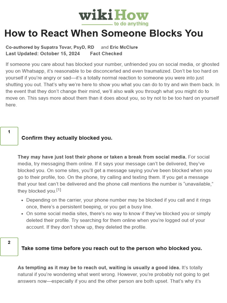 Coping When Someone Blocks You | PDF