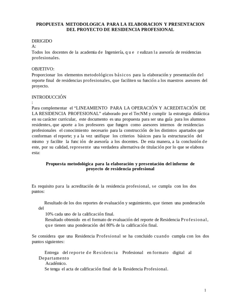 Elaboracion Del Informe de Residencia Profesional Final | PDF | Teoría | Bibliografía