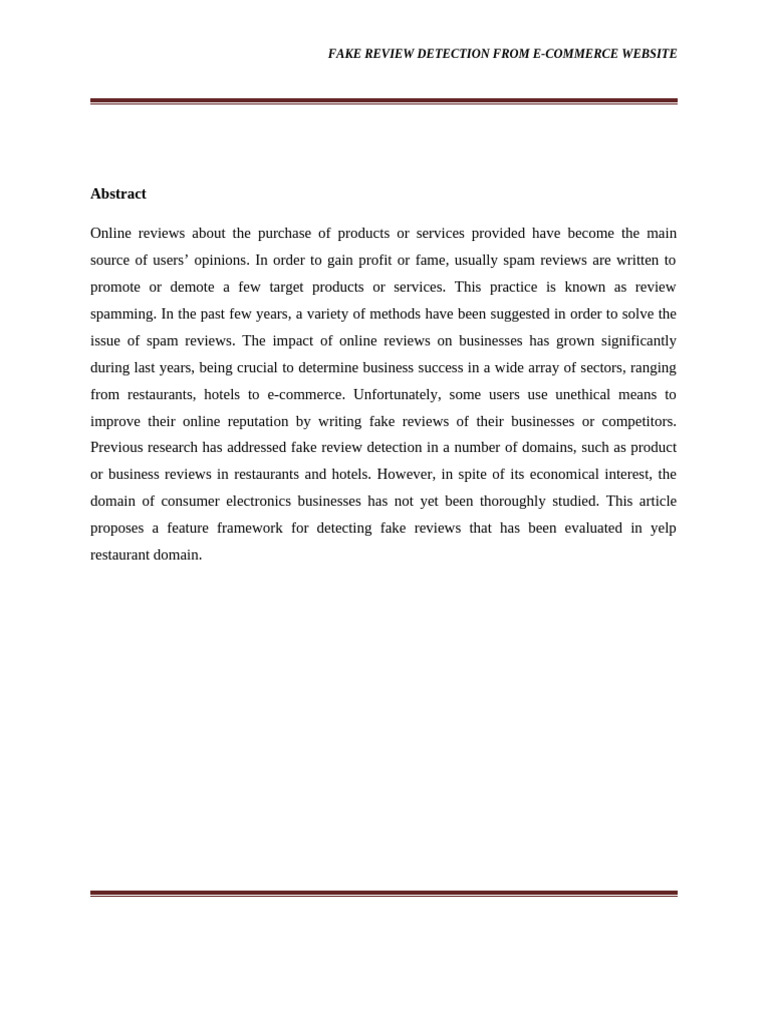 Fake Review Detection From E-Commerce Website | PDF | Statistical ...
