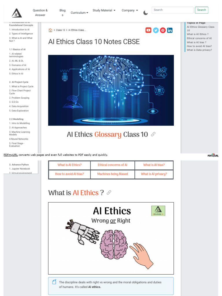 Aiforkids in Class-10 Ai-Ethics | PDF | Artificial Intelligence ...