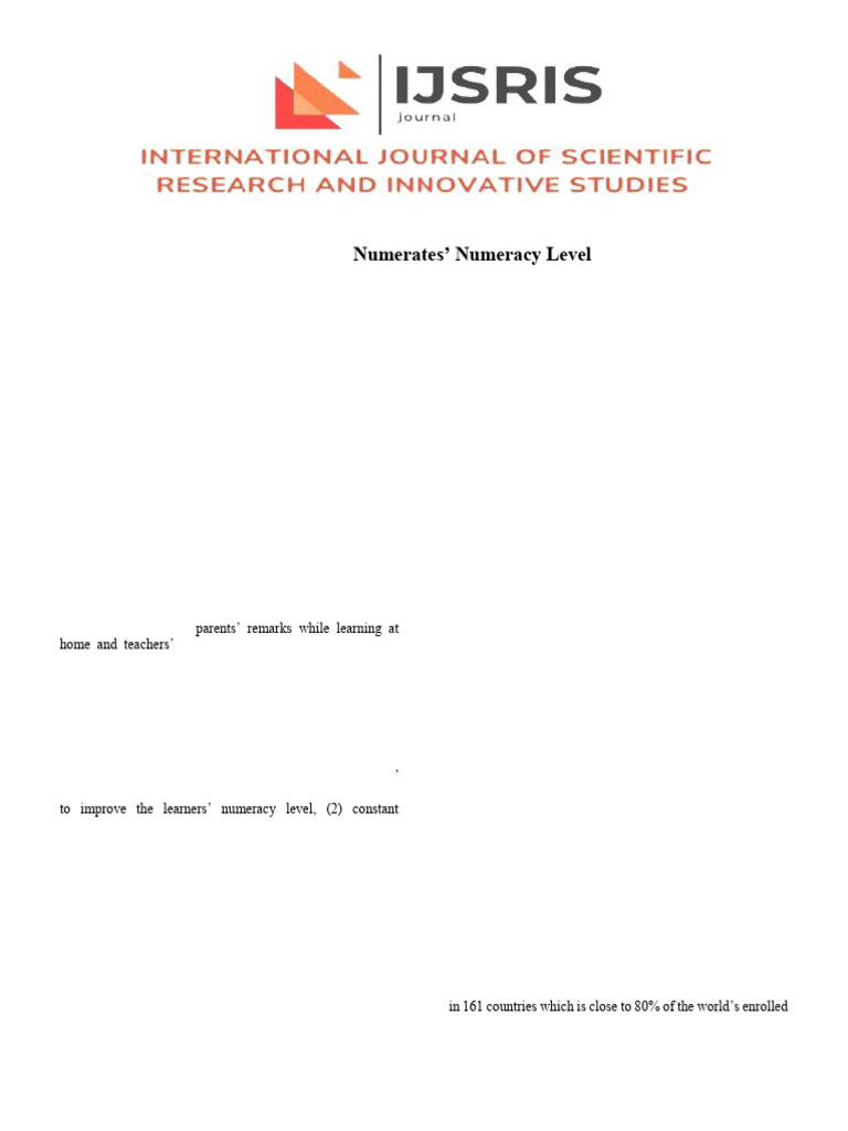 From Zero To Hero Global Learning Packets With Parental Involvement at Homes On The Non ...