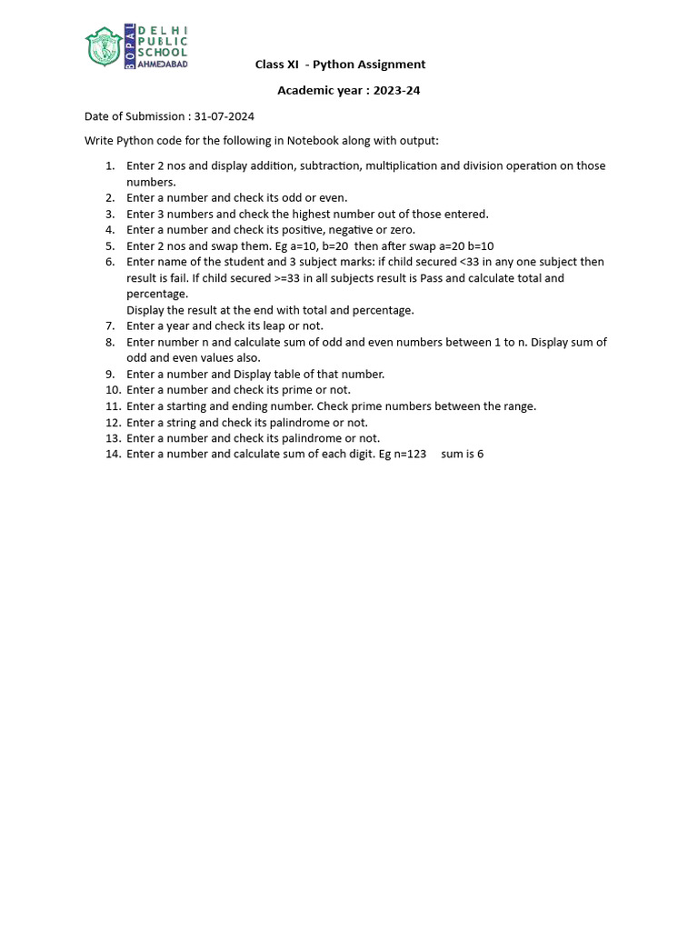 Class XI IP Assignment | PDF