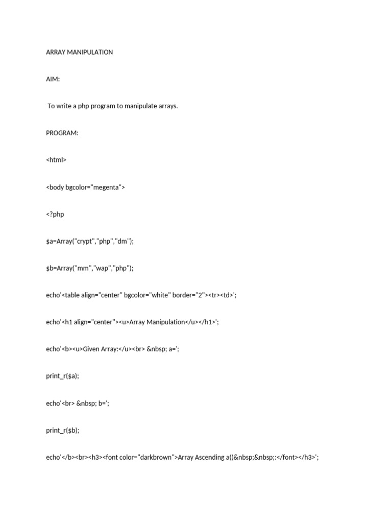 Array Manipulation | PDF