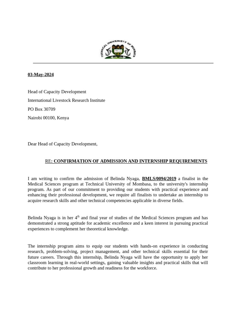 TUM Internship Requirements | PDF