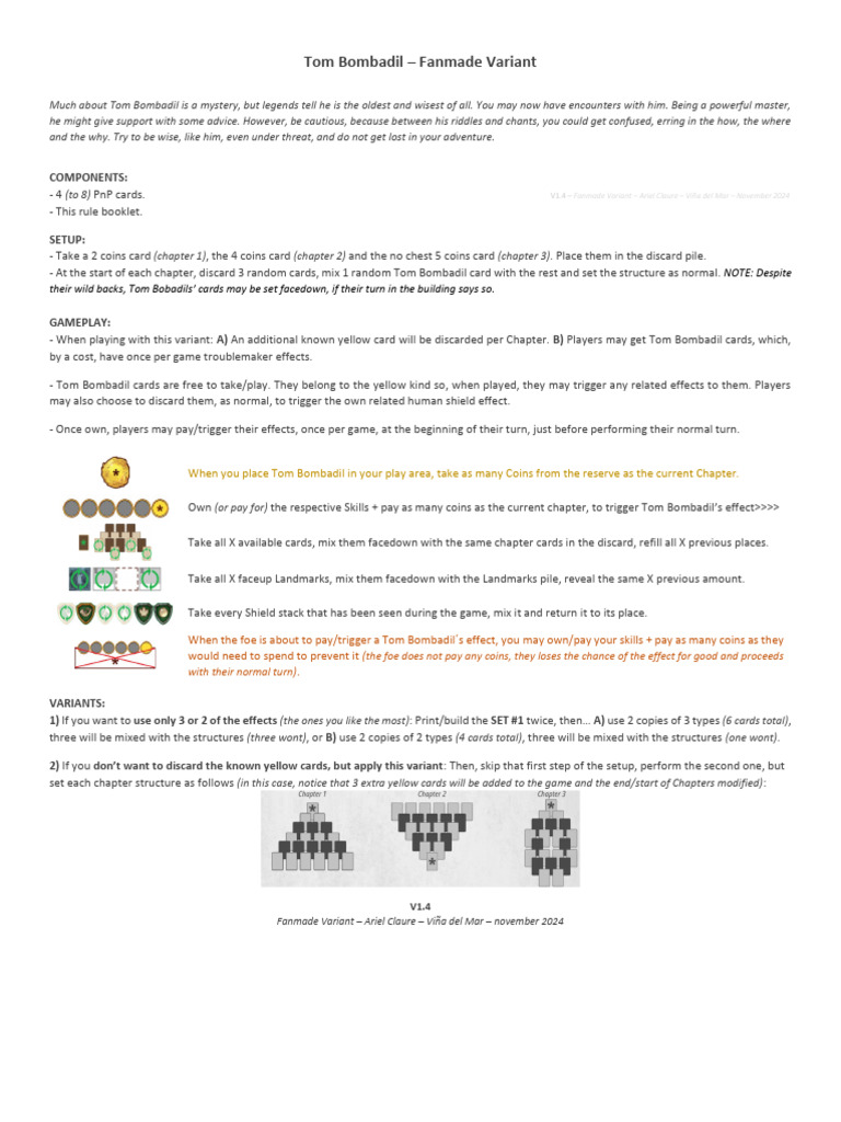 Tom Bombadil Variant ACT v1.4 | PDF | Gaming | Tabletop Games