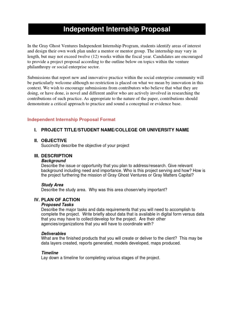 Internship Proposal Format | PDF | Internship | Job Hunting