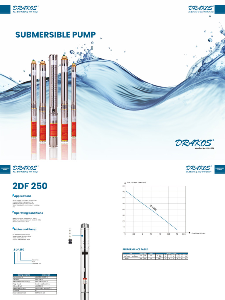 Katalog Drakos Submersible DY18102024 | PDF | Pump | Water