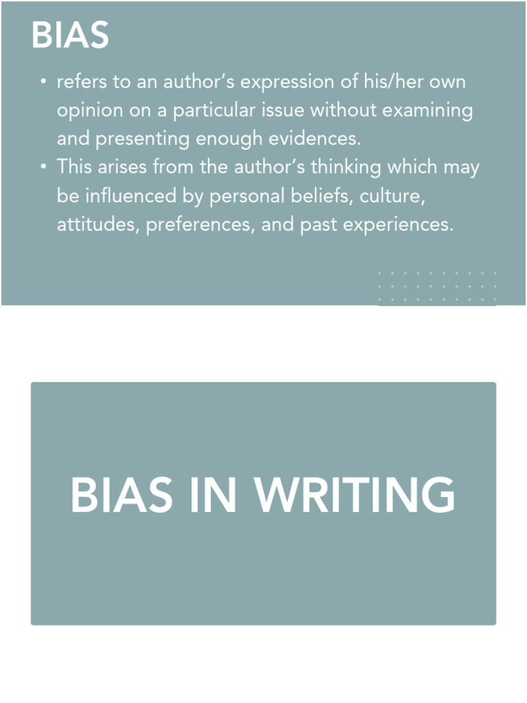 Examining Bias Lecture | PDF
