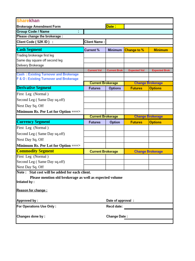 Brokerage Change Request Form | PDF