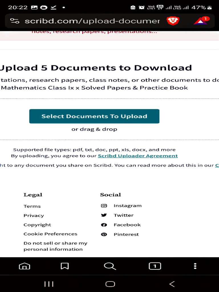 Jpload 5 Documents To Download: Tations, Research Papers, Class Notes ...