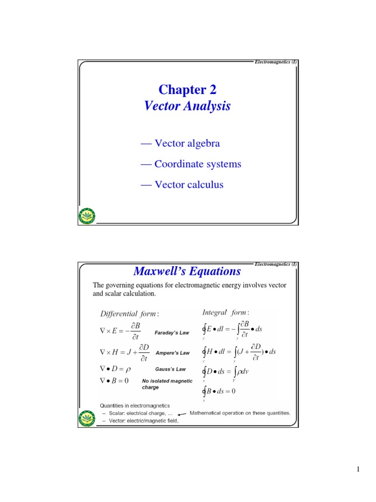 Vector Analysis | PDF | Divergence | Euclidean Vector