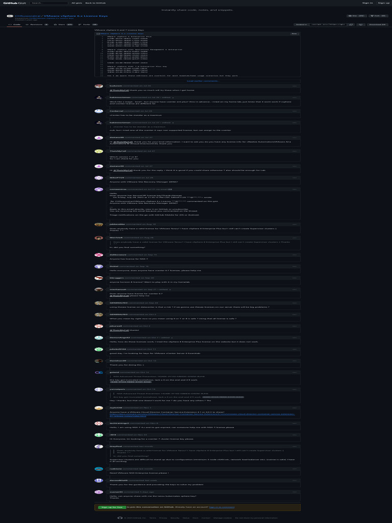 VMware Vsphere 6 and 7 Licence Keys GitHub | PDF | Git (Software) | Version Control
