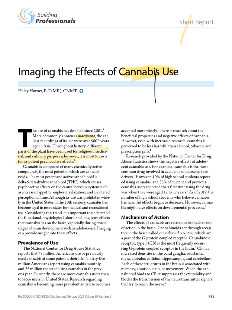 Cannabis Use Effects on Brain Imaging | PDF | Reward System | Cannabis ...