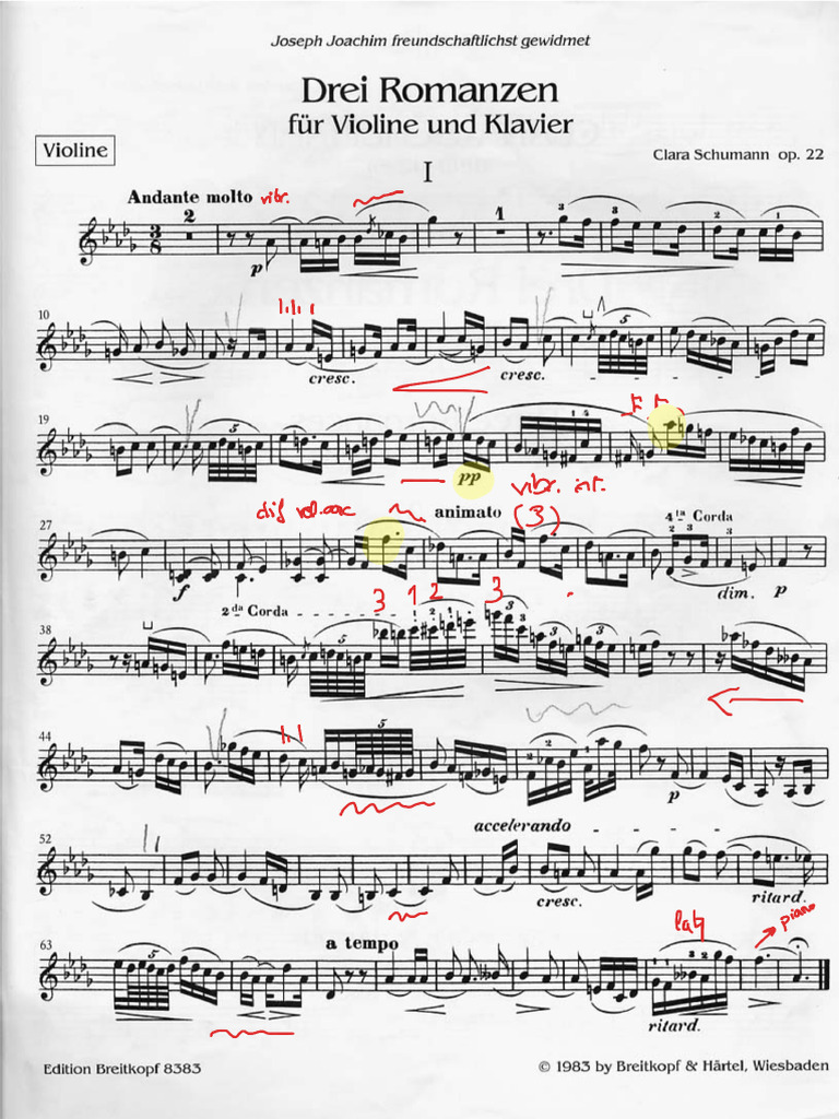 Clara Schumann 3 Romances | PDF