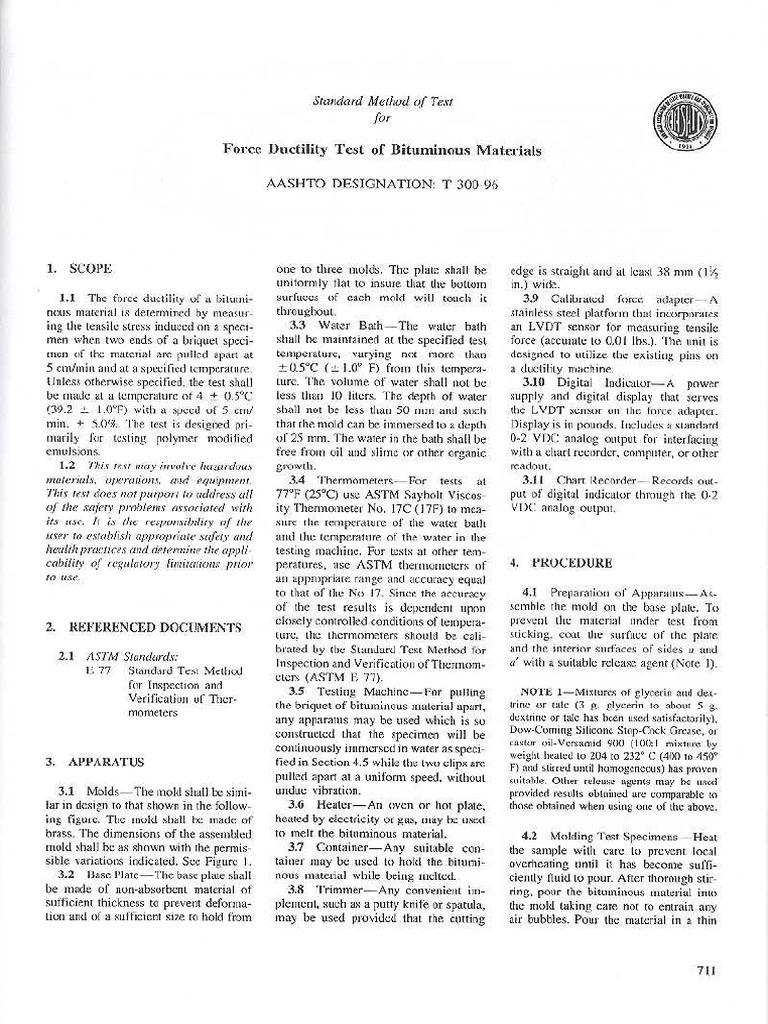 81 - Force Ductility Test of Bituminous Materials | PDF