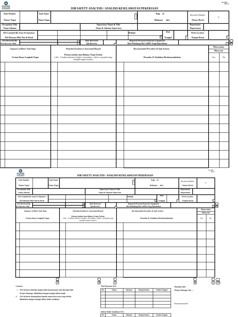 Form_JSA rev 1 | PDF