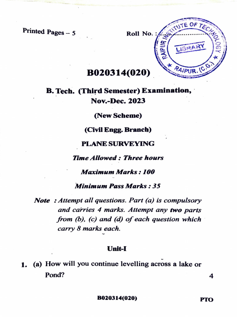 2023 Nov-Dec-Plane Surveying (AICTE) | PDF | Metrology