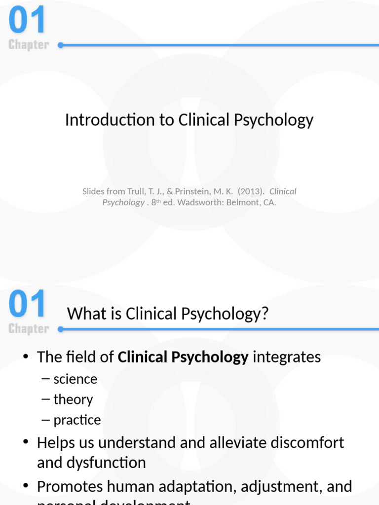Introduction To Clinical Psych Presentation | PDF | Psychotherapy | Psychologist